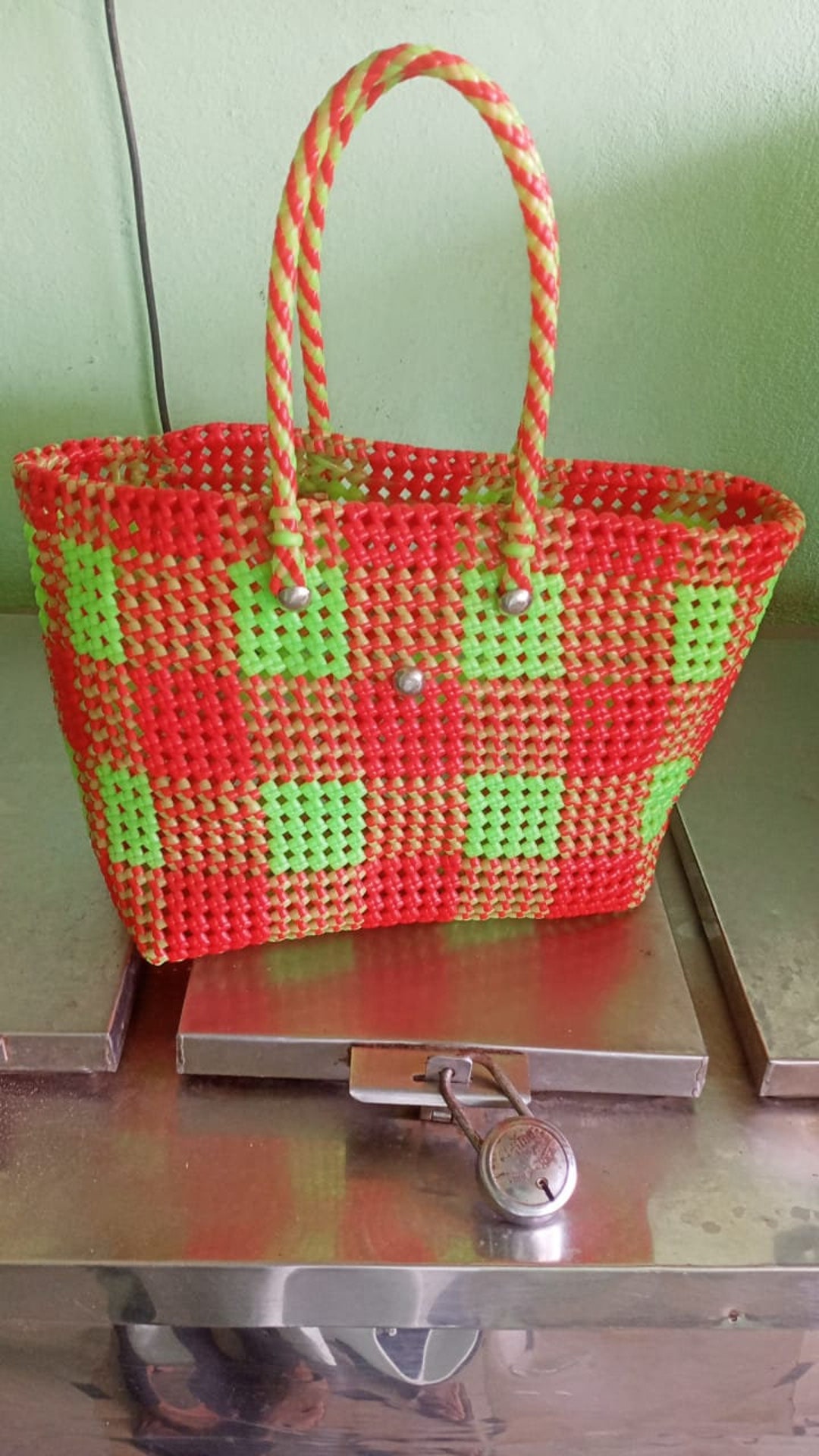 Pink & Green Plastic Wire Basket Supper Quality Shops India - Etsy