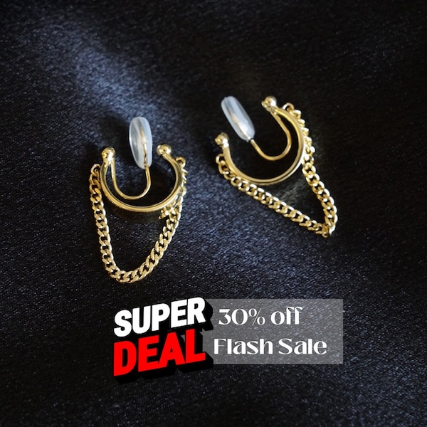 Chain Clip on Earrings - Etsy