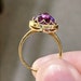18k Rose Gold Pyramid Amethyst Ring/purple Amethyst Engagement Ring ...