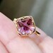 18k Rose Gold Pyramid Amethyst Ring/purple Amethyst Engagement Ring ...