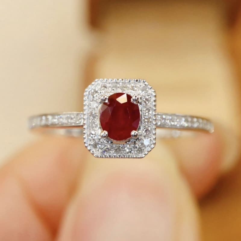 Modern Ruby Ring - Etsy