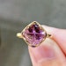 18k Rose Gold Pyramid Amethyst Ring/purple Amethyst Engagement Ring ...