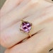 18k Rose Gold Pyramid Amethyst Ring/purple Amethyst Engagement Ring ...
