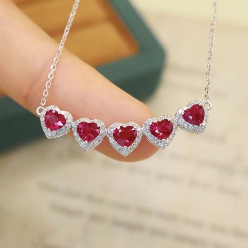 Red Ruby Necklace - Etsy