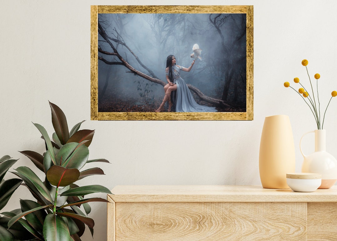 Lady in the Forest Woman With Owl Mystical Forest Woman Painting ...