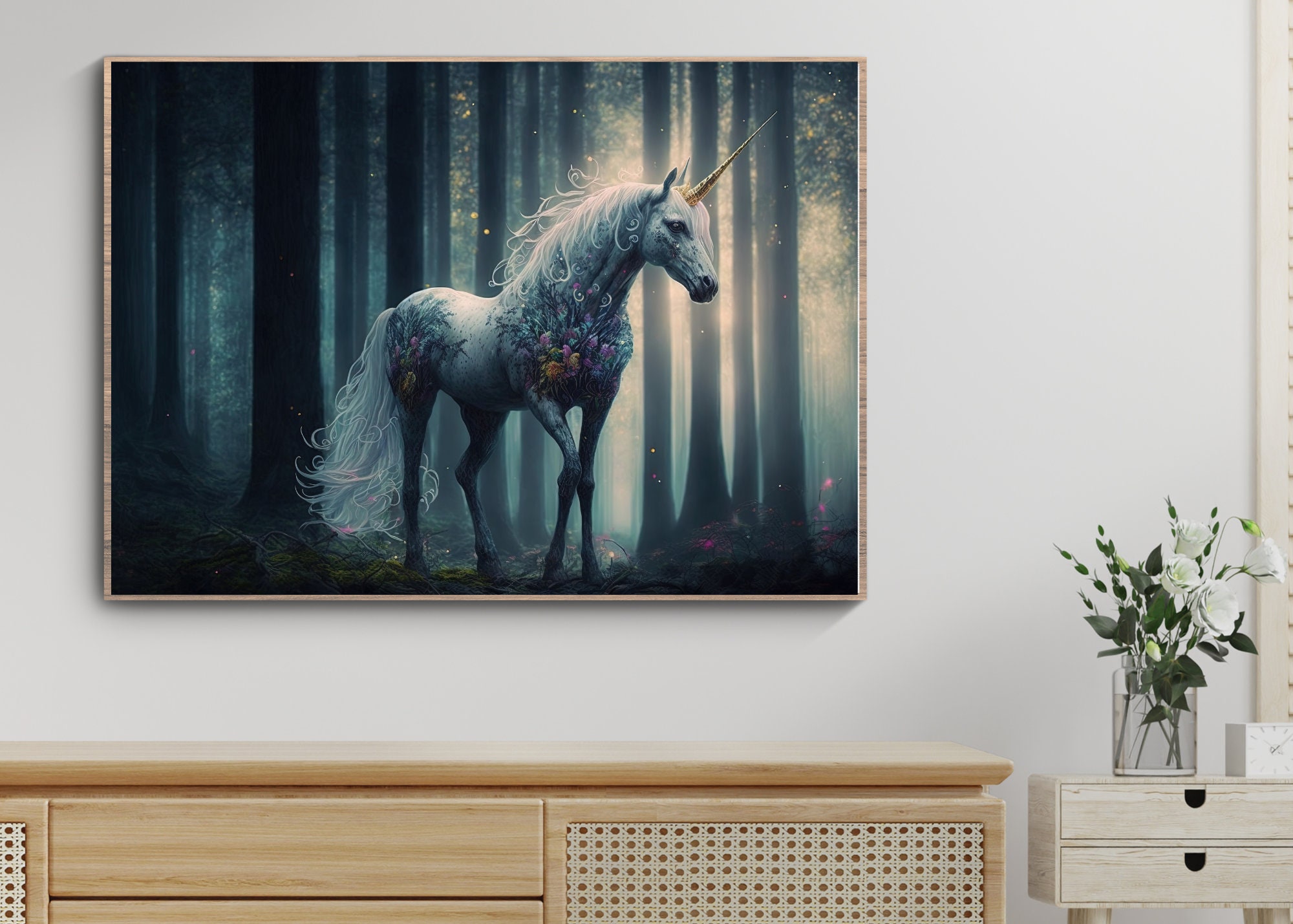 Unicorn Printable Poster Unicorn Wall Art Girls Room Decor Unicorn Gold ...