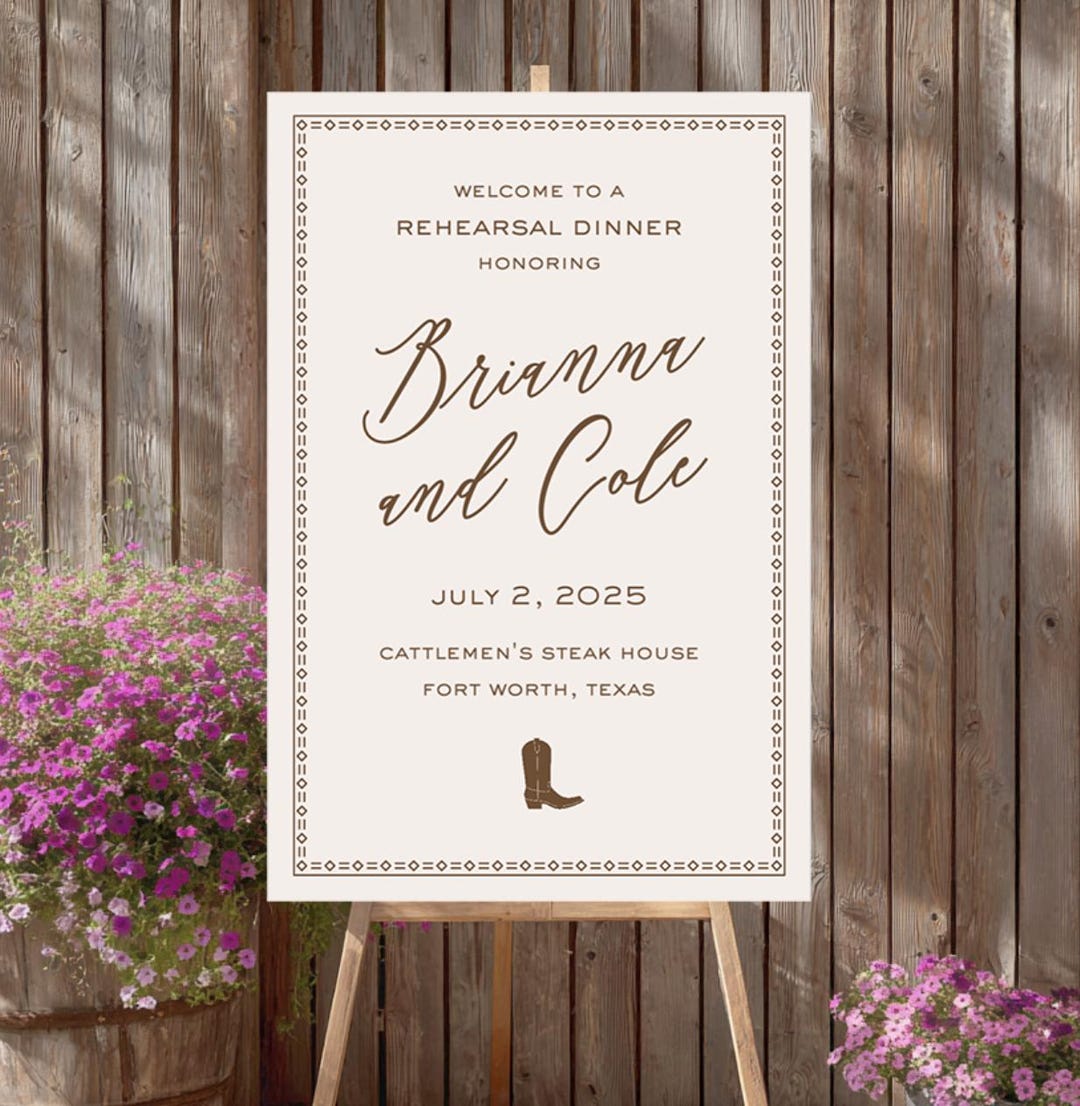 Editable Western Wedding Welcome Sign Template (24x36) (digital ...