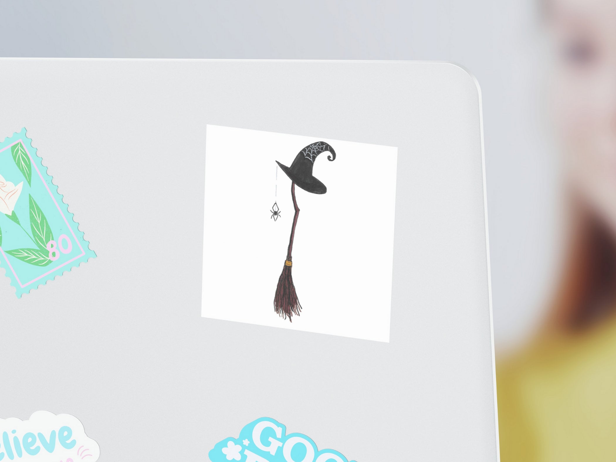 Witches Broom Hat Illustration, Halloween Clip Art, Sticker, Instant ...