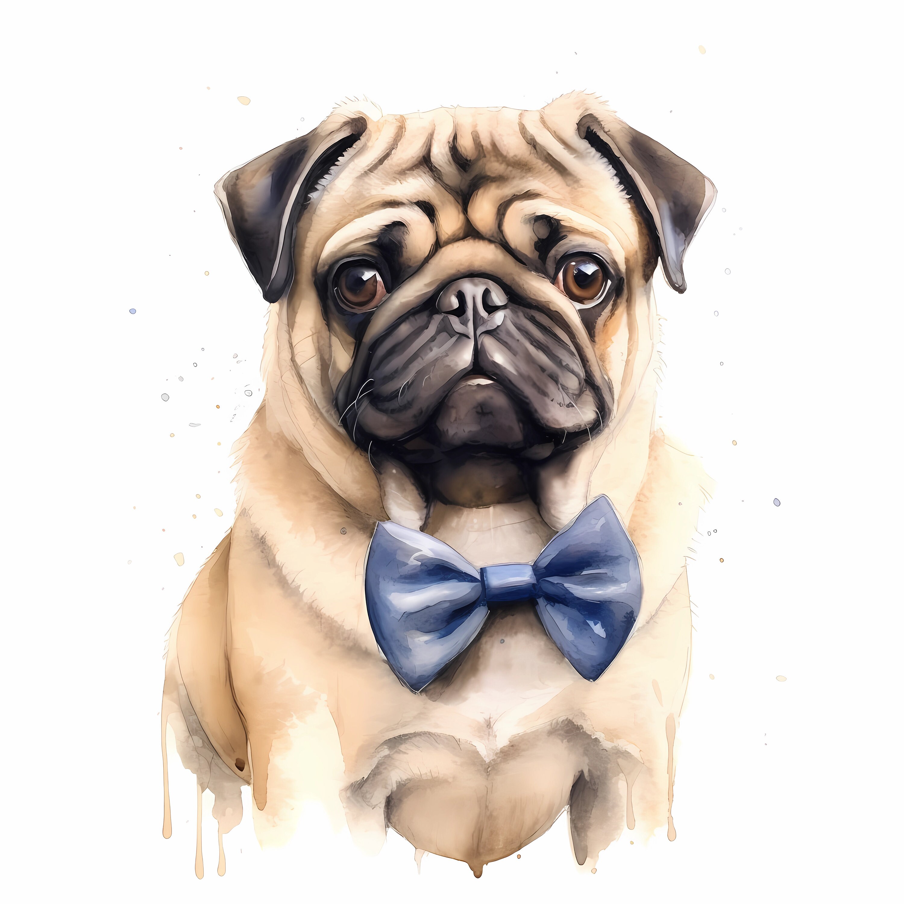 Pug Watercolour Printable Art Print Instant Download Nursery Animal ...