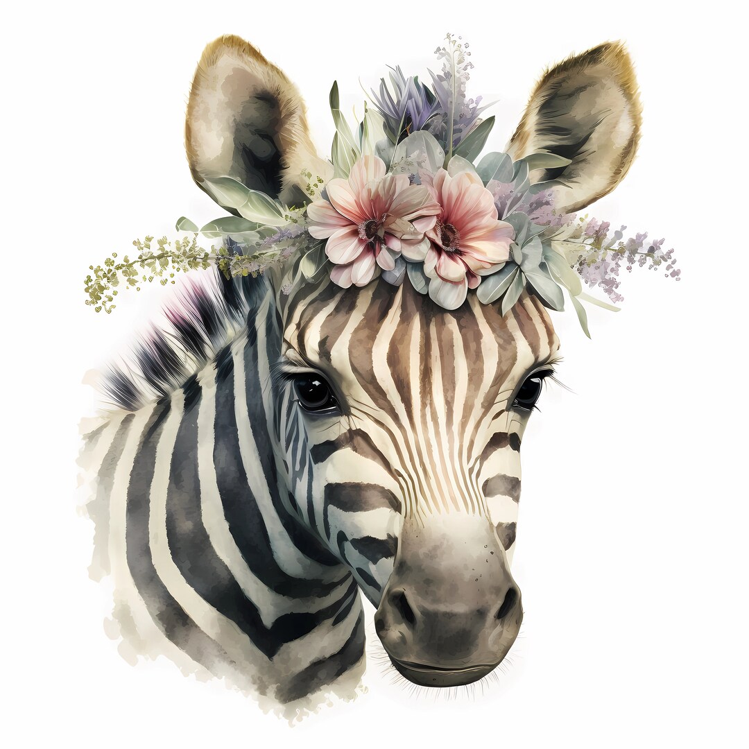 Watercolour Baby Zebra, Digital Download, AI Art, Wall Art Zebra Prints ...