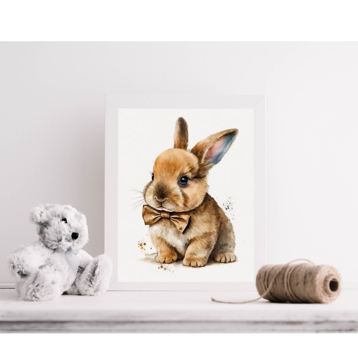 Adorable Bunny, Nursery Wall Art, Digital Download AI Art Wall Prints ...