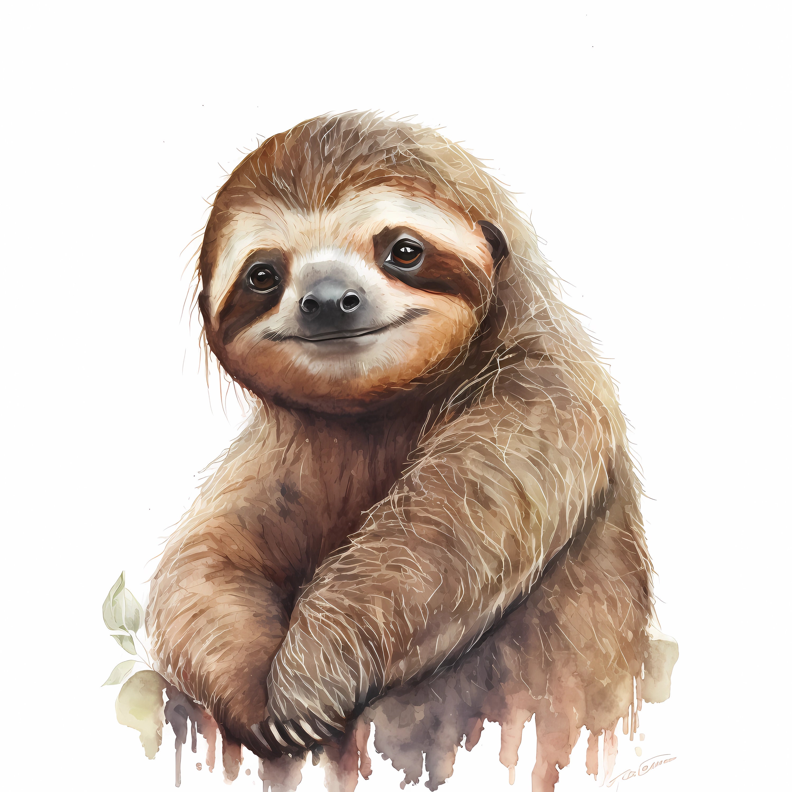 Sloth, Digital Download, Sloth Art, AI Generated, AI Art, Nursery Art ...