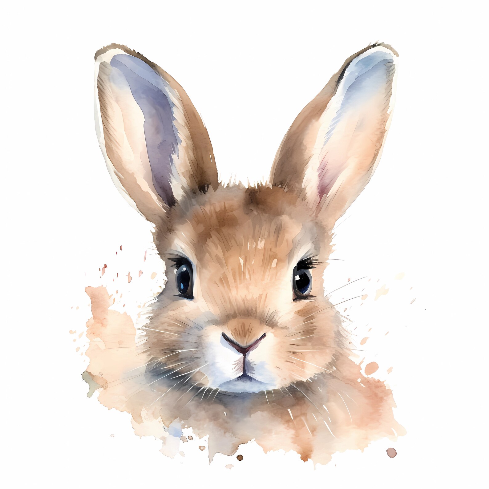 Cute Watercolour Rabbit, Instant Digital Download, AI Art, Woodland ...