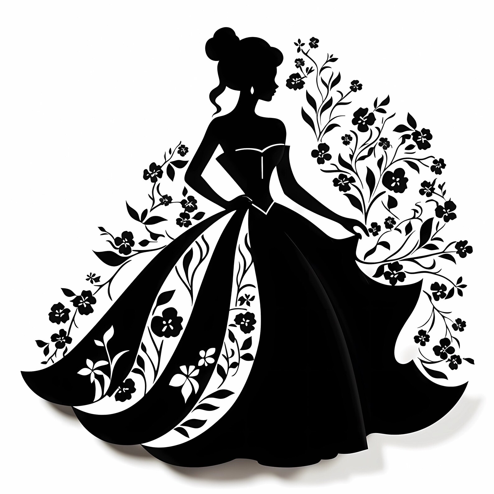 Princess Silhouette Art, Wall Art for Nursery, Ai Generated, Wall ...