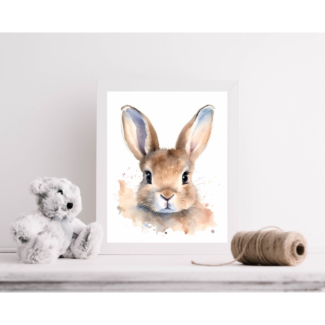 Cute Watercolour Rabbit, Instant Digital Download, AI Art, Woodland ...