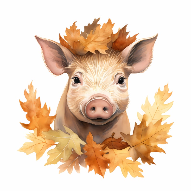 Set of 4 Fall Farm Animal Prints, AI Art, Instant Download, Nursery ...