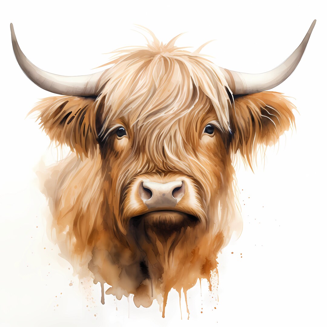 Highland Cow, Animal Prints Nursery, Digital Download, AI Art, Instant ...