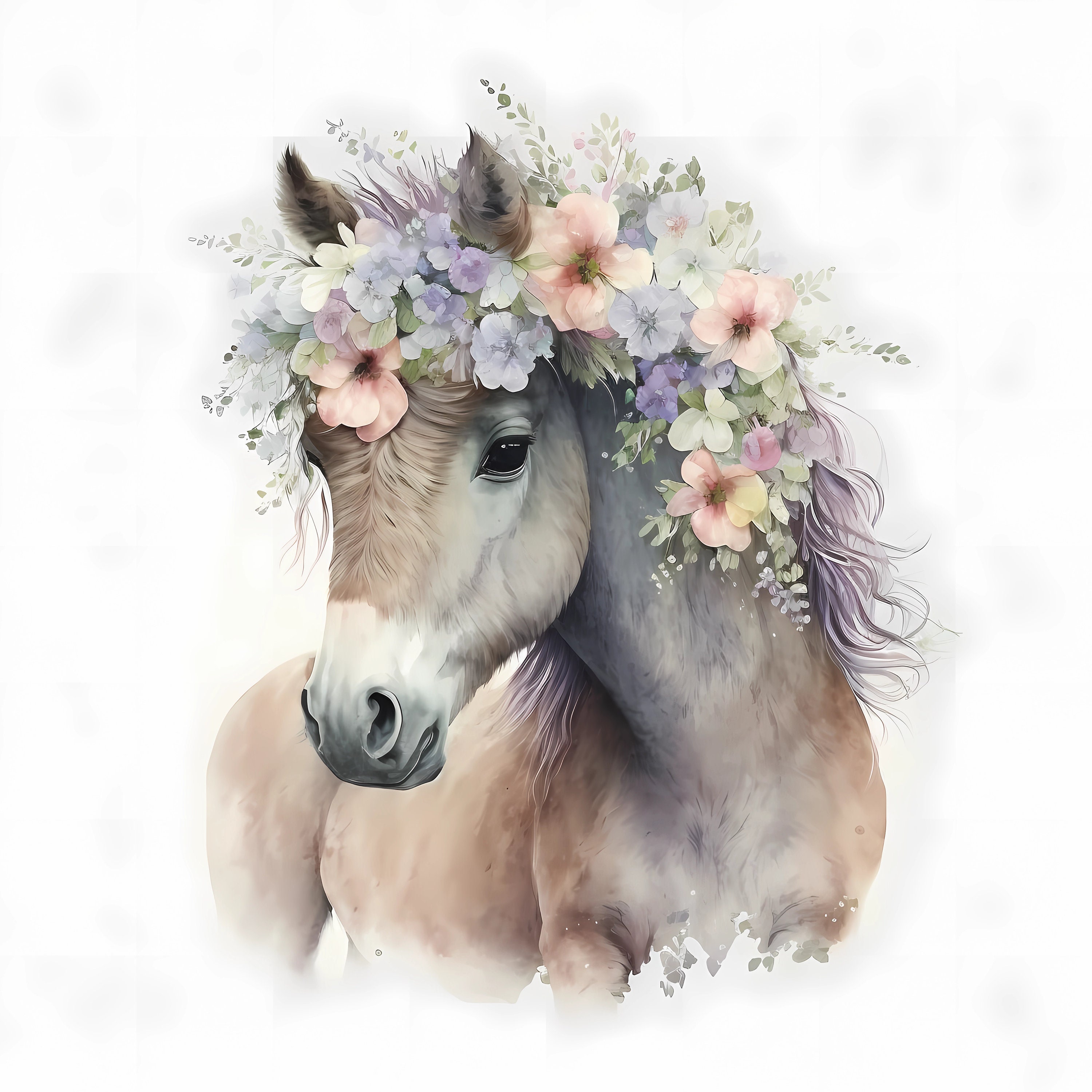 Set of 4 Baby Farm Animals With Flower Crowns, Digital Download, Baby ...