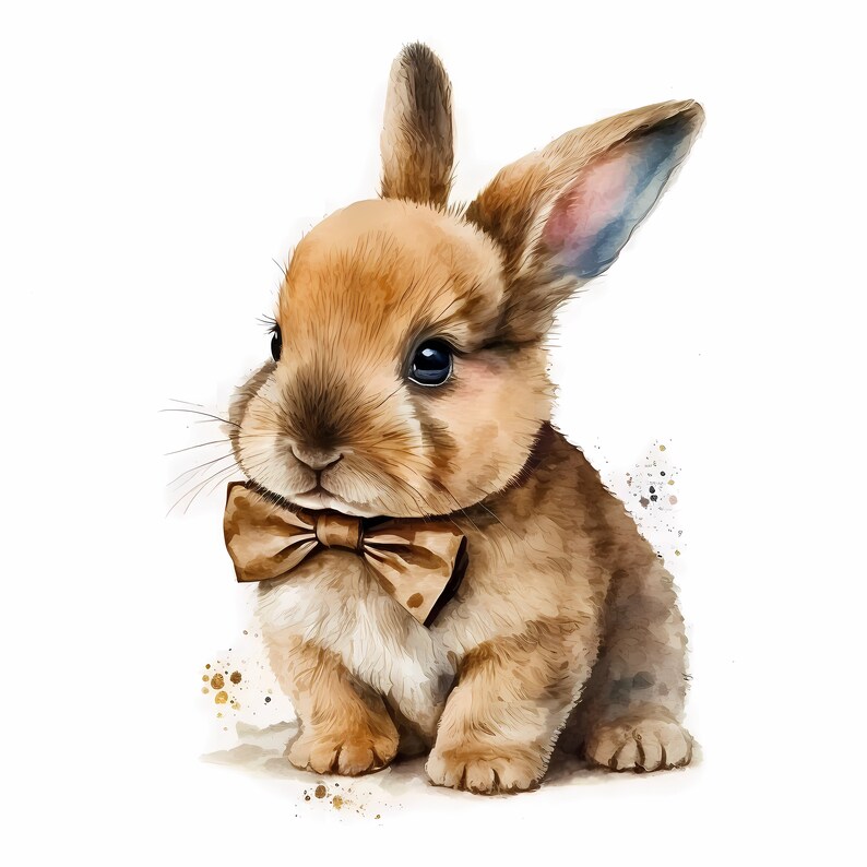 Adorable Bunny, Nursery Wall Art, Digital Download AI Art Wall Prints ...