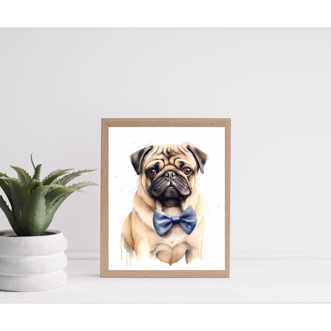 Pug Watercolour Printable Art Print Instant Download Nursery Animal ...