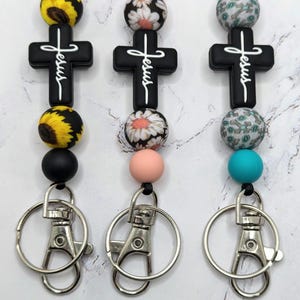 Silicone Bead Lanyard, Jesus Cross, Teacher Lanyard, Workplace Lanyard ...