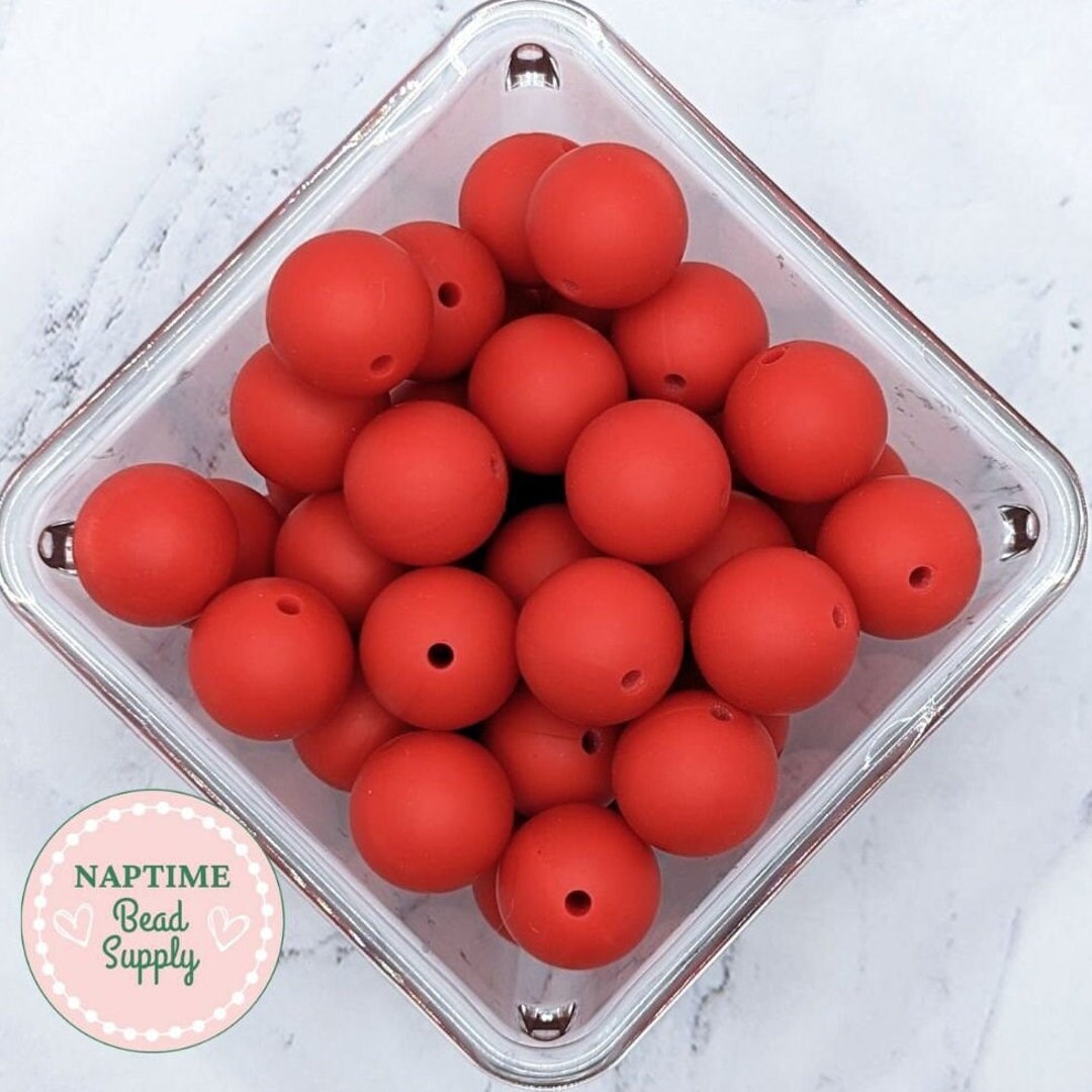 15mm Classic Red Round Silicone Beads - Etsy