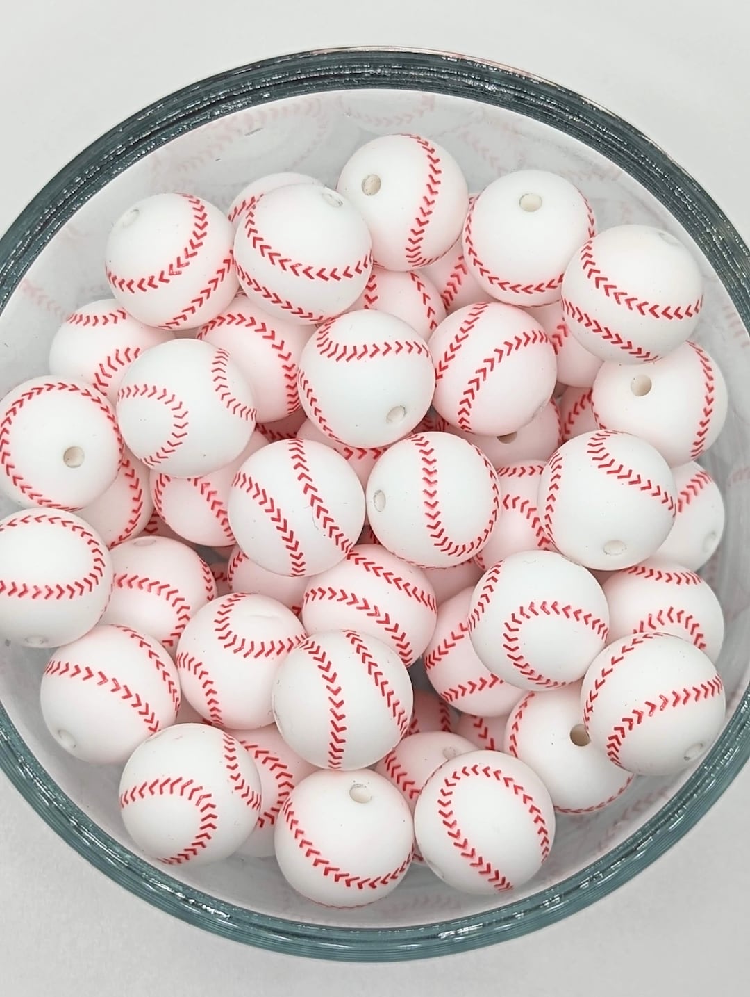 15mm Baseball Round Silicone Beads, Baseballs, 15 Mm Round Wholesale ...