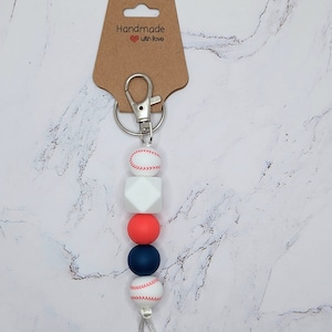 Customizable Sports Keychain: Handmade Silicone Bead Team Colors - Etsy
