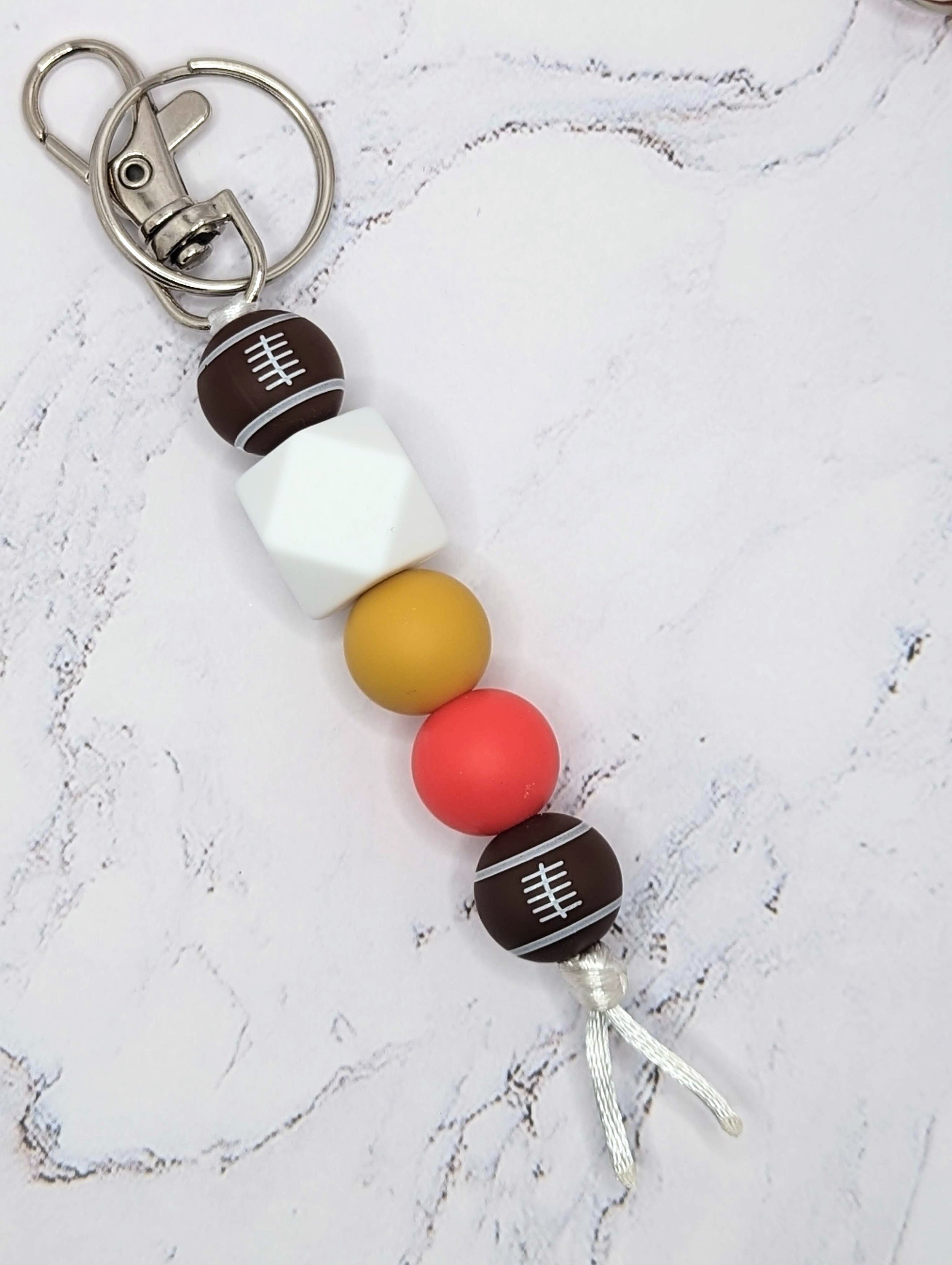 Customizable Sports Keychain: Handmade Silicone Bead Team Colors - Etsy