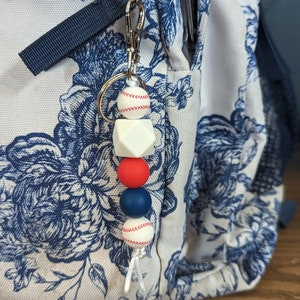Customizable Sports Keychain: Handmade Silicone Bead Team Colors - Etsy