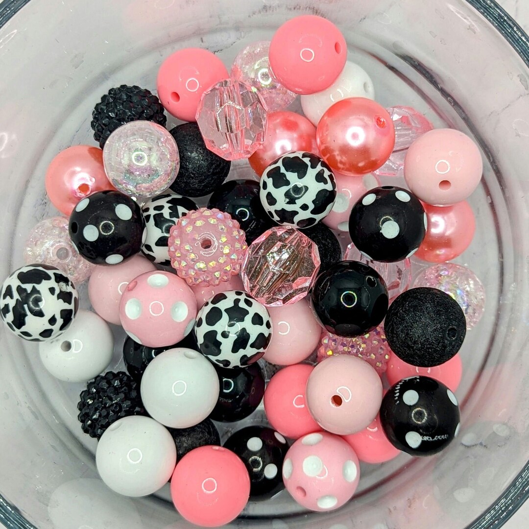 20mm Bubblegum Chunky Acrylic Bead Mix, Sets of 25 and 50 Beads, 20 Mm ...