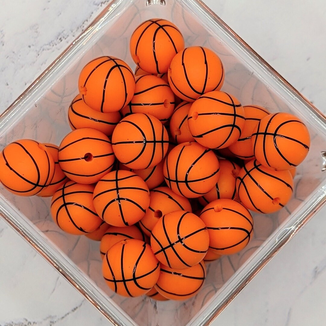 15mm Basketball Round Silicone Beads, Basketballs, 15 Mm Round ...