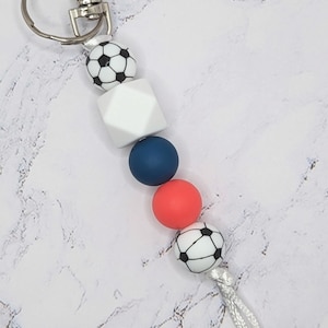 Customizable Sports Keychain: Handmade Silicone Bead Team Colors - Etsy