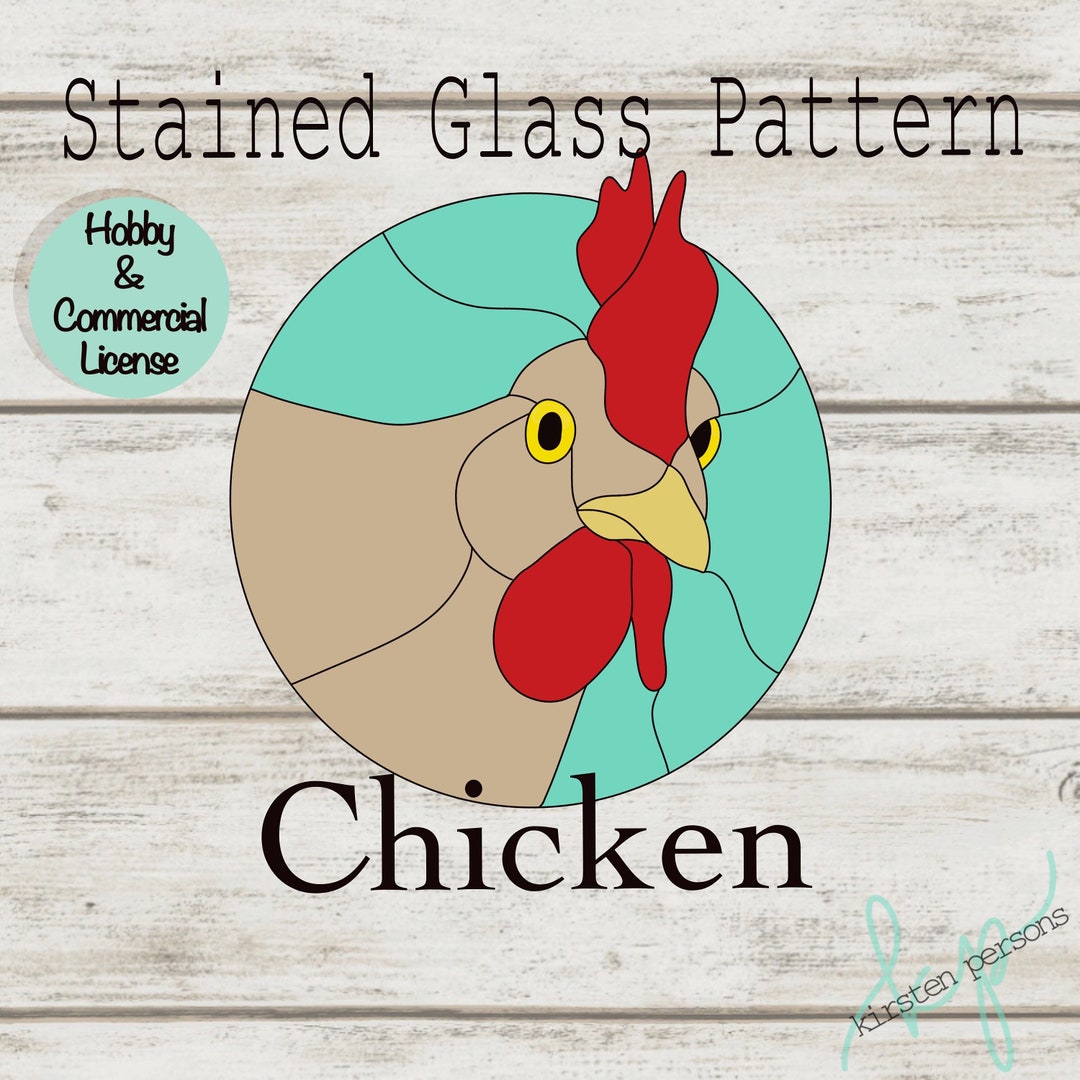 Chicken Stained Glass Pattern - Etsy