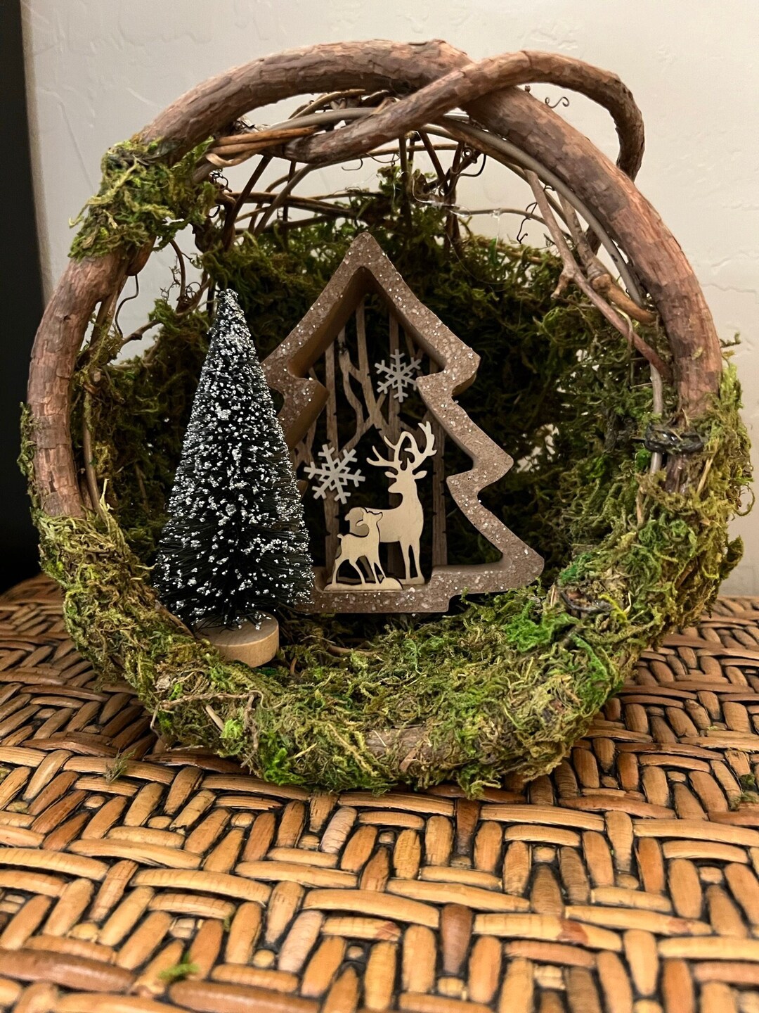 Woodland Grapevine Sphere Woodland Ornament Bottlebrush Tree - Etsy