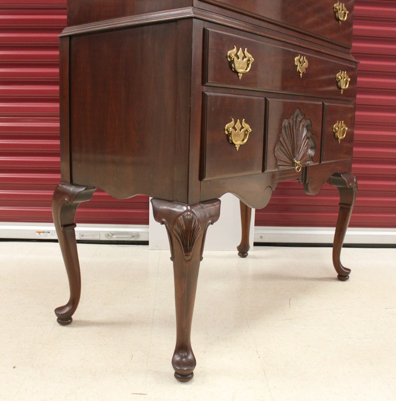 Ethan Allen Georgian Court Cherry Bonnet Top Highboy Vintage Find - Etsy