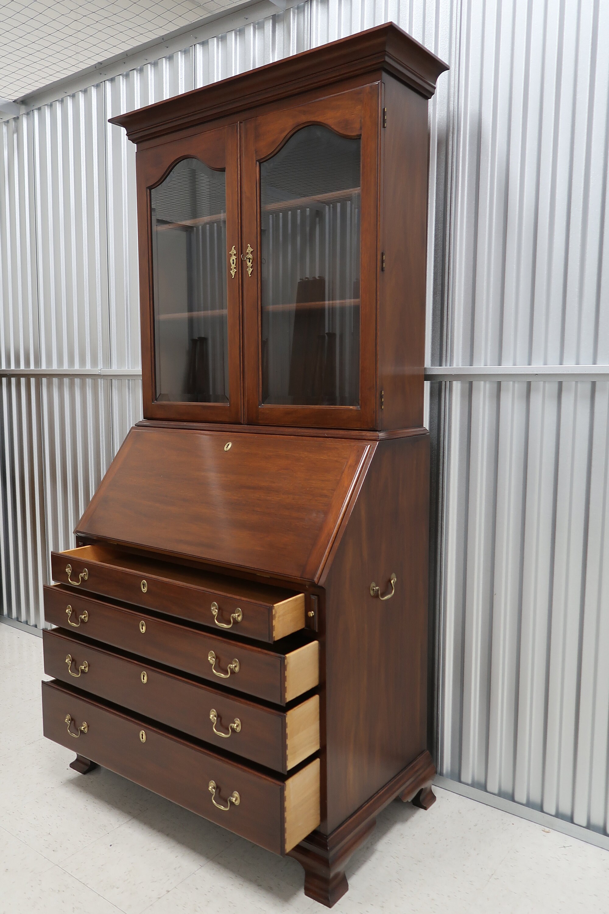 Henkel-harris J. Hancock Mahogany Georgian Secretary Desk Vintage Find ...