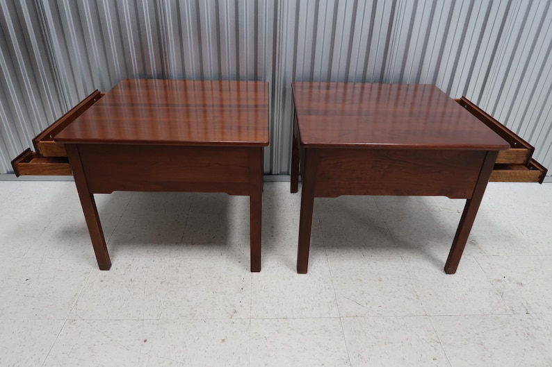 Pair Lexington Bob Timberlake Cherry Square Island Tables Vintage Find ...