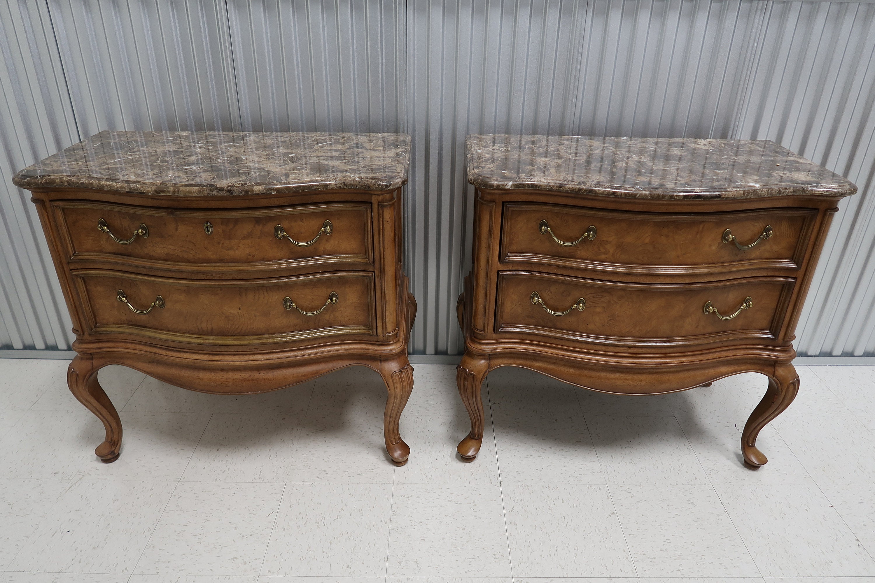 Pair Thomasville Villa Soleil Collection Marble Top Night Chests Vintage Find Etsy