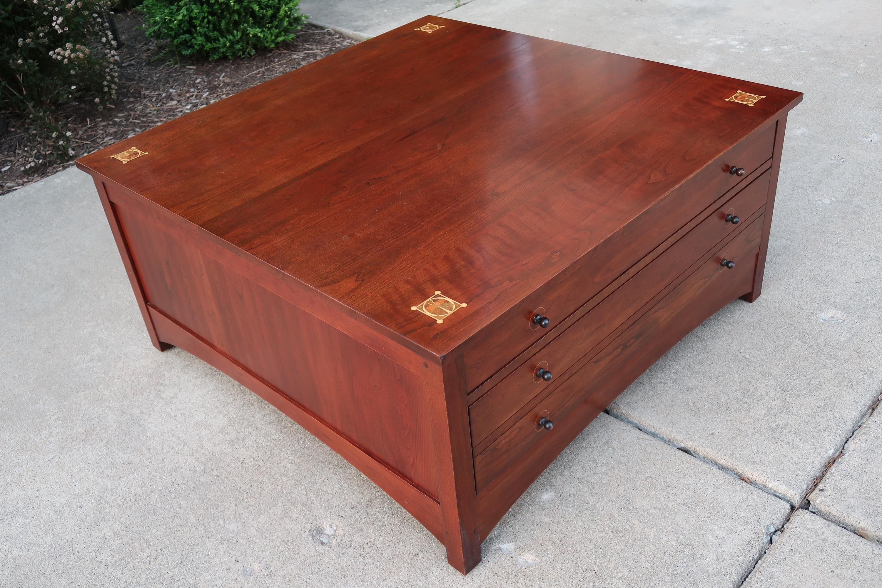 Stickley Harvey Ellis Square Storage Cocktail Table Vintage Find - Etsy