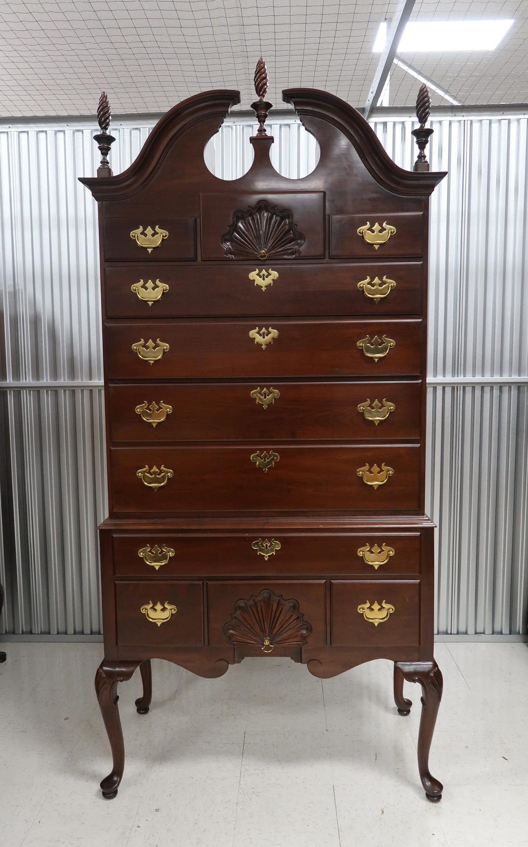 Ethan Allen Georgian Court Vintage Cherry Bonnet Top Highboy Vintage ...