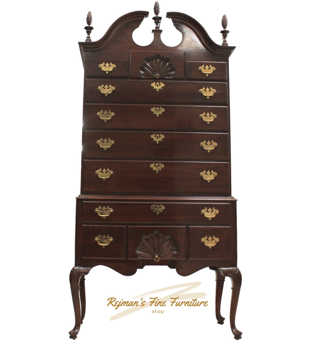 Ethan Allen Georgian Court Cherry Bonnet Top Highboy - Etsy