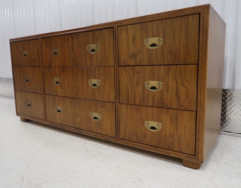 Drexel Heritage Passage Collection Campaign Triple Dresser Vintage Find ...