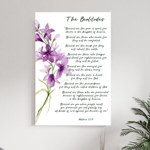 Beatitudes Wall Art, Modern Christian Art, Christian Wall Art Canvas ...