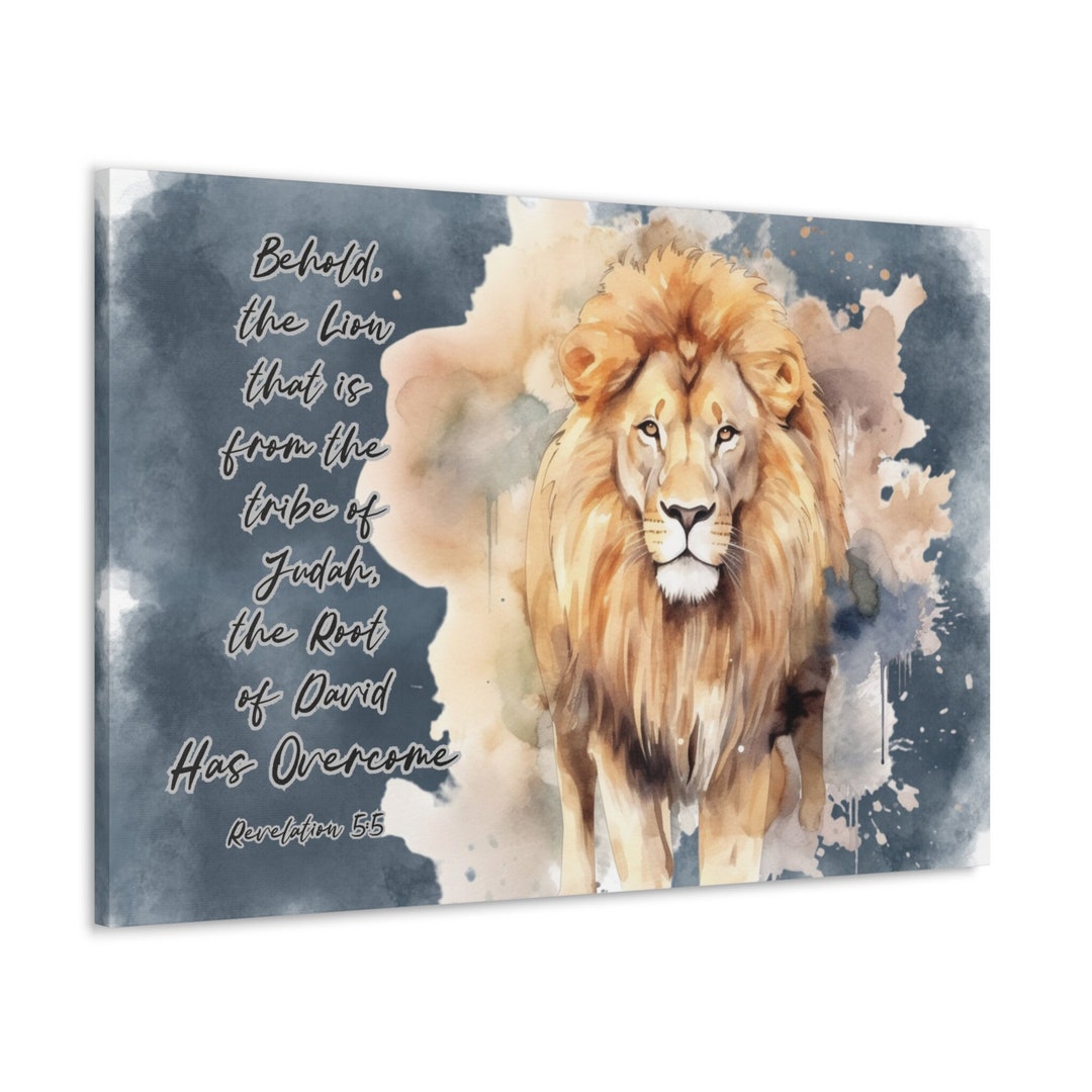 Lion of Judah Art, Christian Wall Art Canvas, Bible Verse Canvas ...