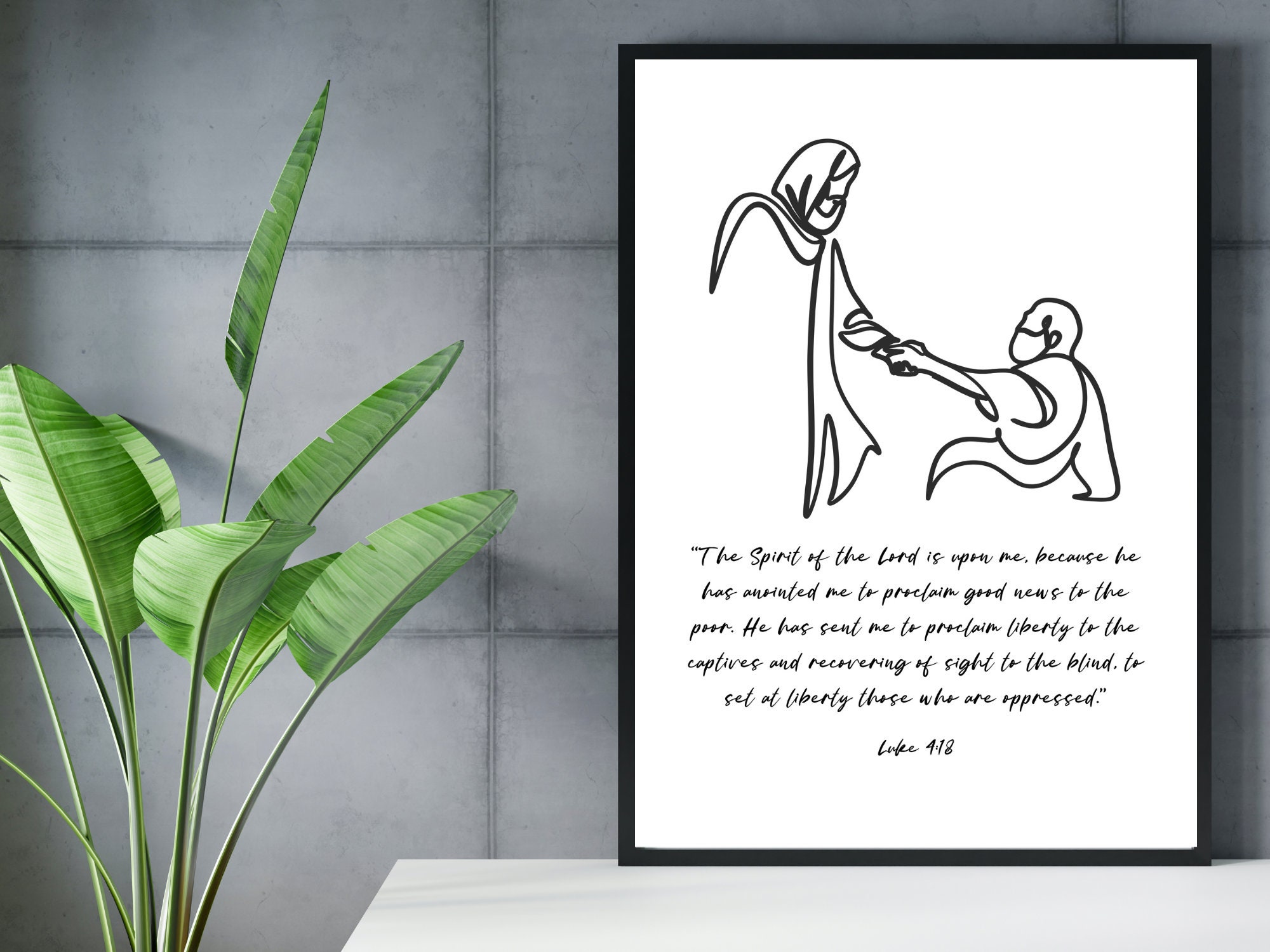 Proclaim Liberty to the Captives Modern Christian Line Art, Bible Verse ...