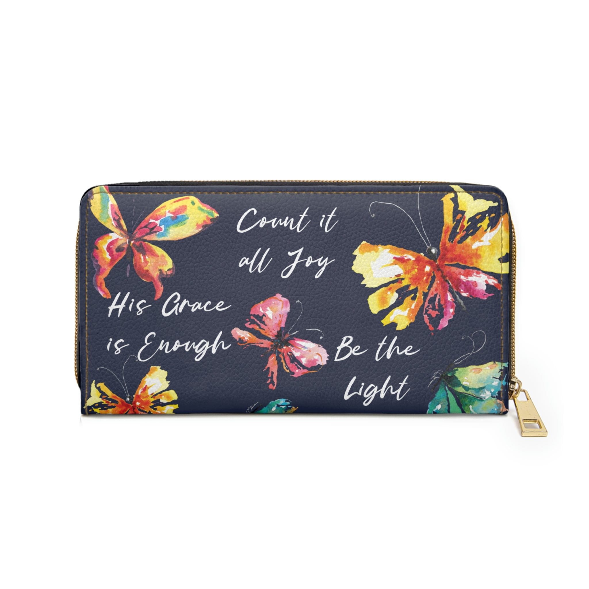 Christian Butterfly Zip Wallet, Card Wallet W/ Zipper for Coins, Credit ...