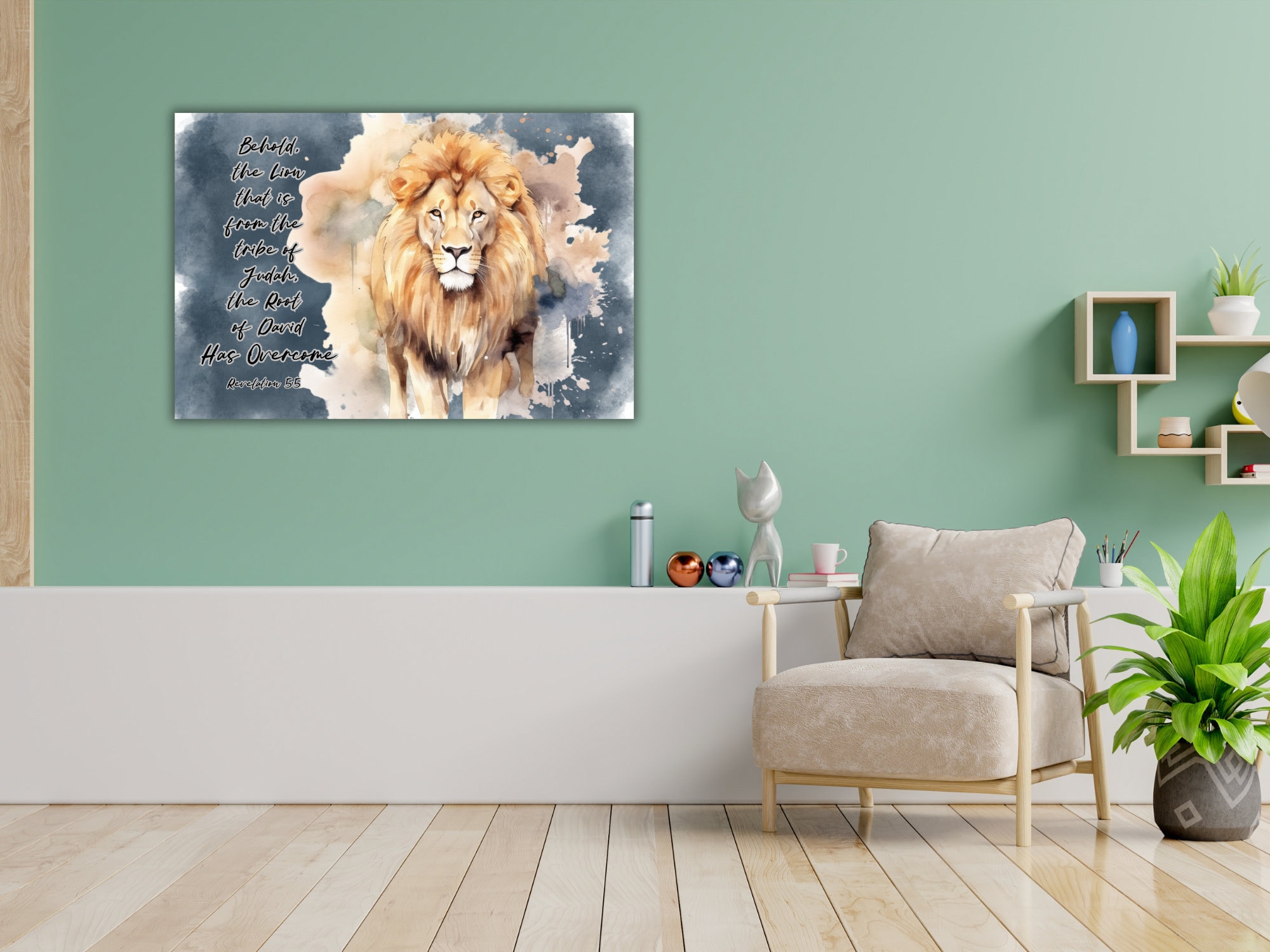 Lion of Judah Art, Christian Wall Art Canvas, Bible Verse Canvas ...