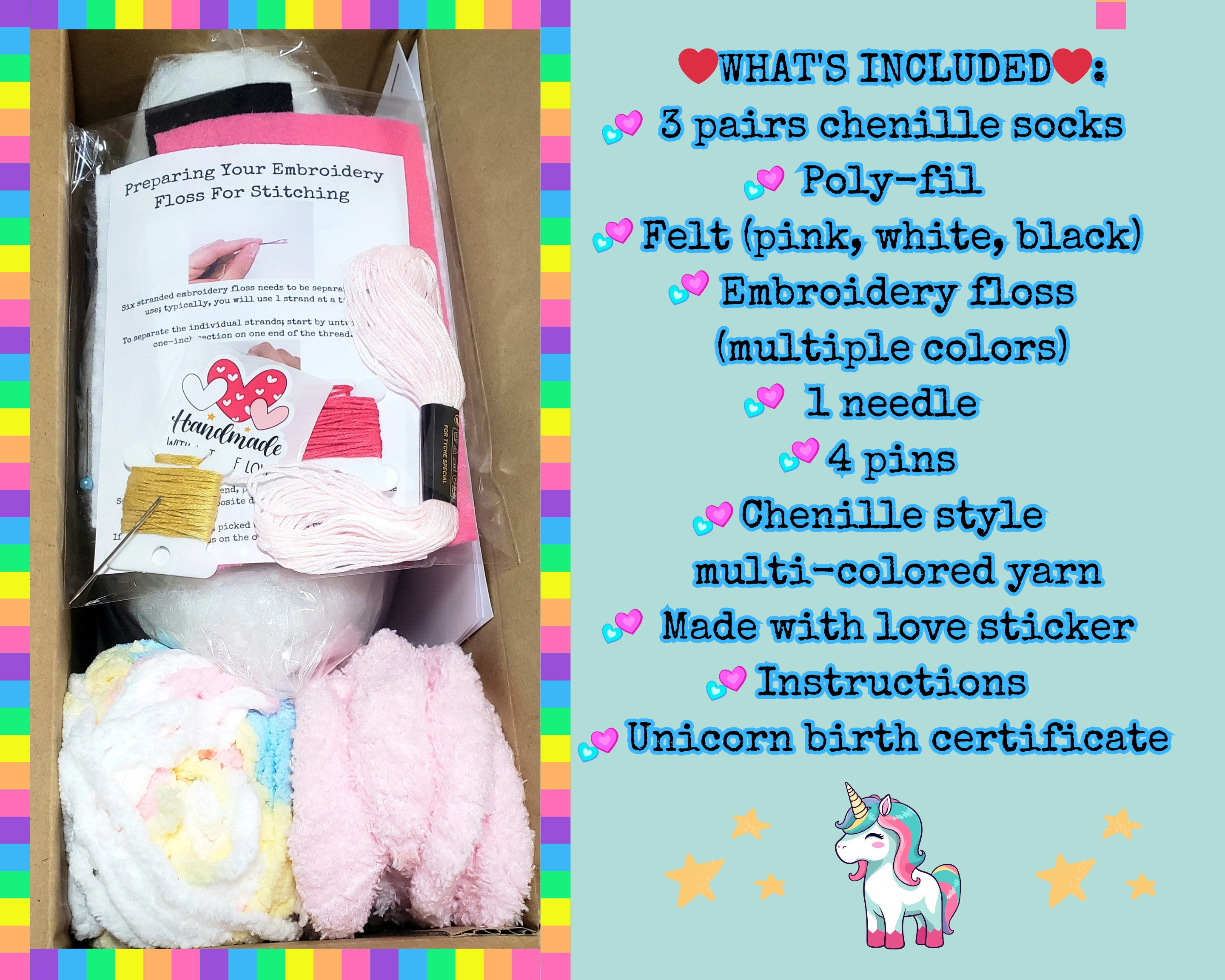 Unicorn Crafting Kit, Kids Craft Kits, DIY Craft Kit, Sock Dolls, Hand ...