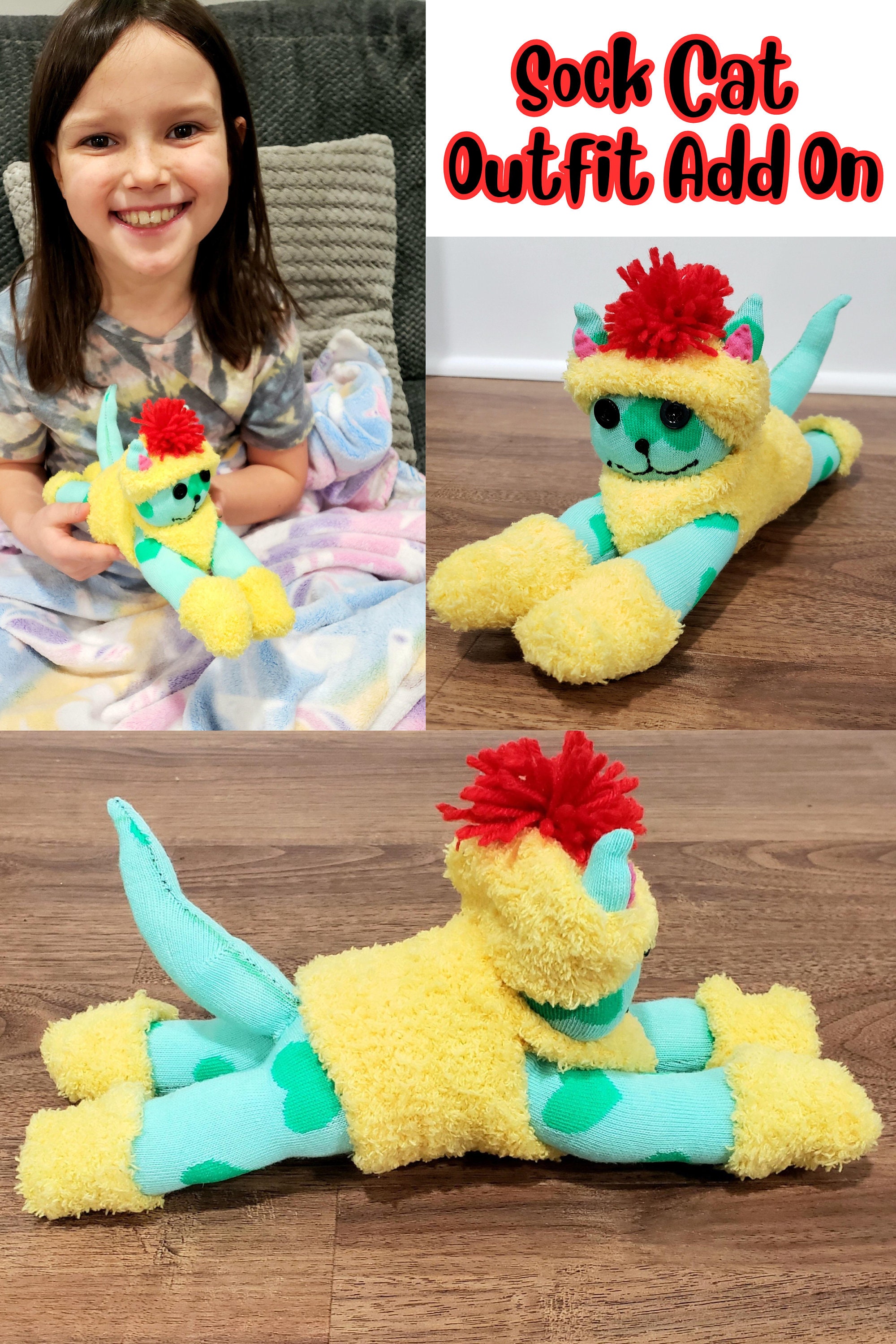 Sock Cat Craft Kit, Do It Yourself Craft Kit, Craft Kits for Kids ...